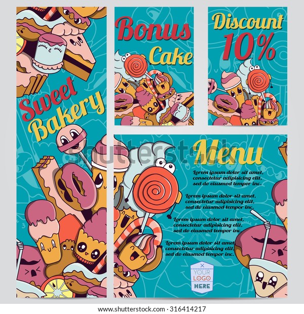 Sweet Bakery Menu Card Design Template Stock Vector (Royalty Free ...