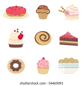Sweet Bakery Set Stock Vector (Royalty Free) 54465091 | Shutterstock