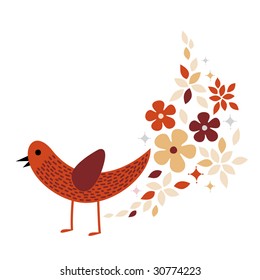 Sweet Bird Wallpaper Design Stock Vector (Royalty Free) 30774223 ...