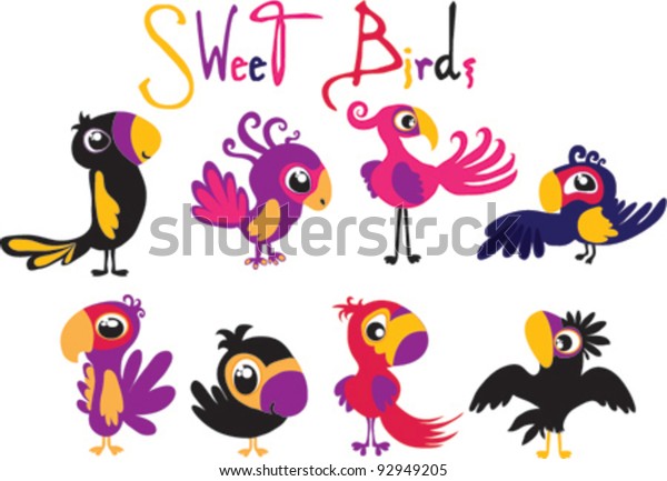 Sweet Birds Drawing Tshirt Graphics Cute Stock Vector (Royalty Free ...