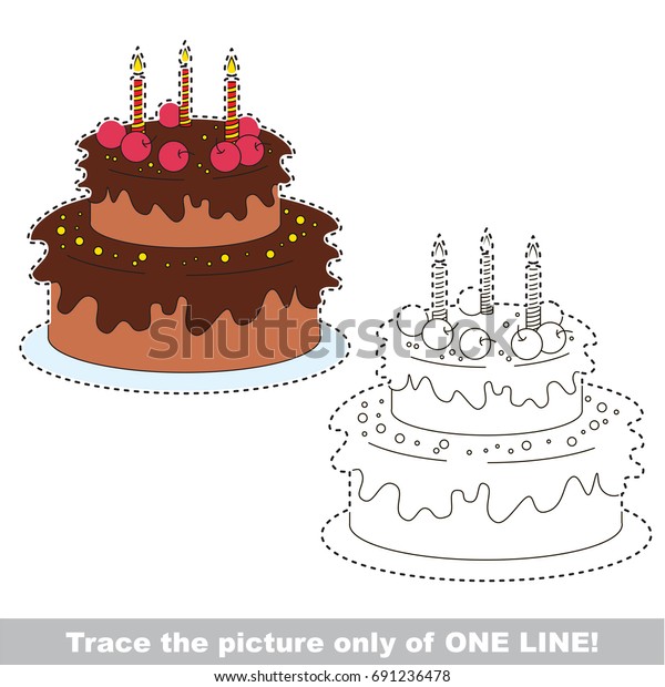 Sweet Cake Be Traced Only One Stock Vector (Royalty Free) 691236478