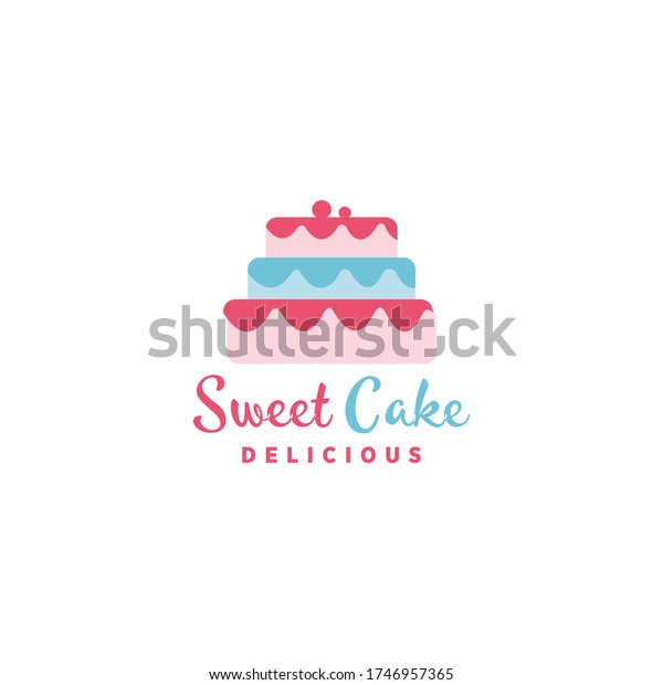 Sweet Cake Logo Vector Vector Food Stock Vector (Royalty Free) 1746957365