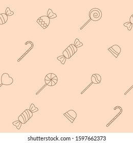 Sweet Candy Background Vector Seamless Pattern Stock Vector (Royalty ...