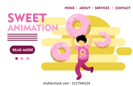 Sweet Candy Doughnut People Vector Design Stock Vector (Royalty Free ...