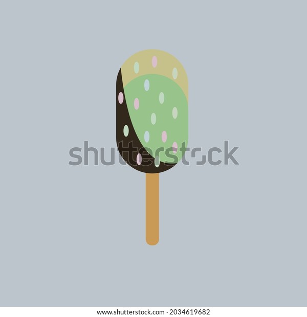 Sweet Cartoon Popsicles Multicolored Pastel Colors Stock Vector ...