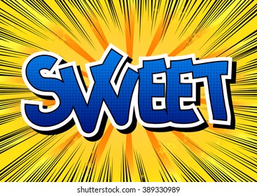 Sweet Comic Book Style Word Stock Vector (Royalty Free) 389330989 ...