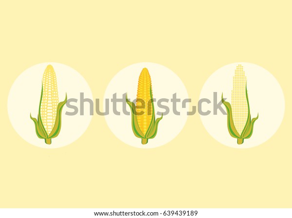 Sweet Corn Cartoon Logo On Halftone Stock Vector (Royalty Free ...