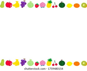 Sweet Cute Fruit Frame Stock Vector (Royalty Free) 1725860470 ...