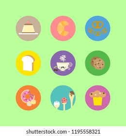 Sweet Dessert Circle Icon Button Set Stock Vector (Royalty Free ...