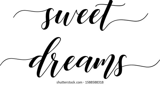 Sweet Dreams Text Vector Written Elegant: vector de stock (libre de ...