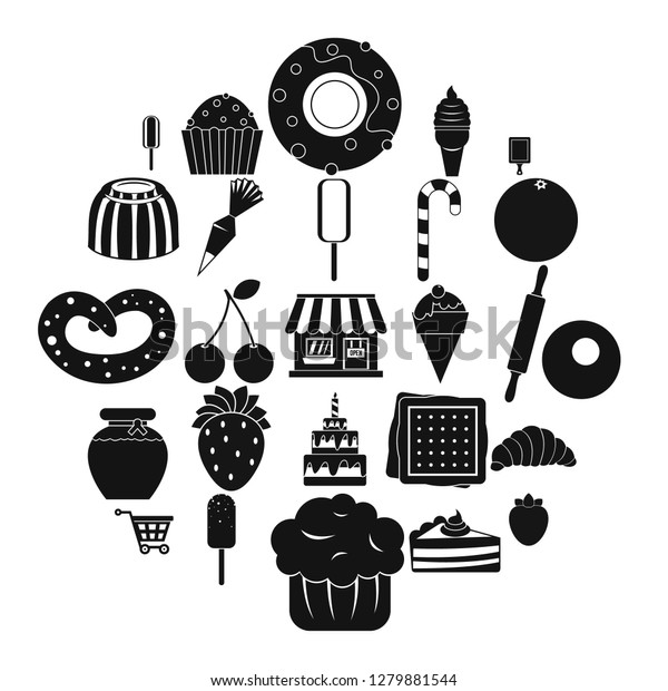Sweet Flavour Icons Set Simple Set Stock Vector (Royalty Free ...
