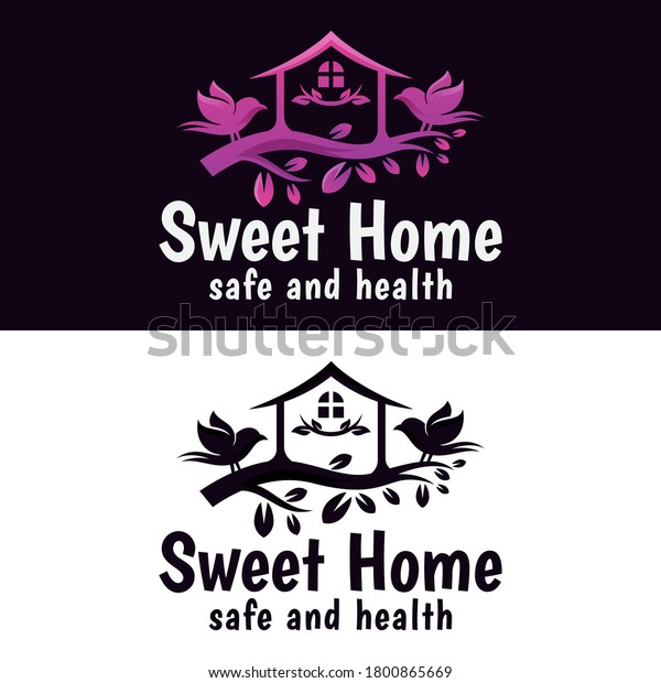 Sweet Home Bird Logo Tree House Stock Vector (Royalty Free) 1800865669 ...