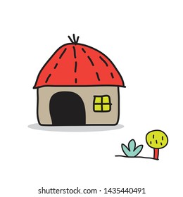 Sweet Home Cartoon Vector Doodle Stock Vector (Royalty Free) 1435440491 ...