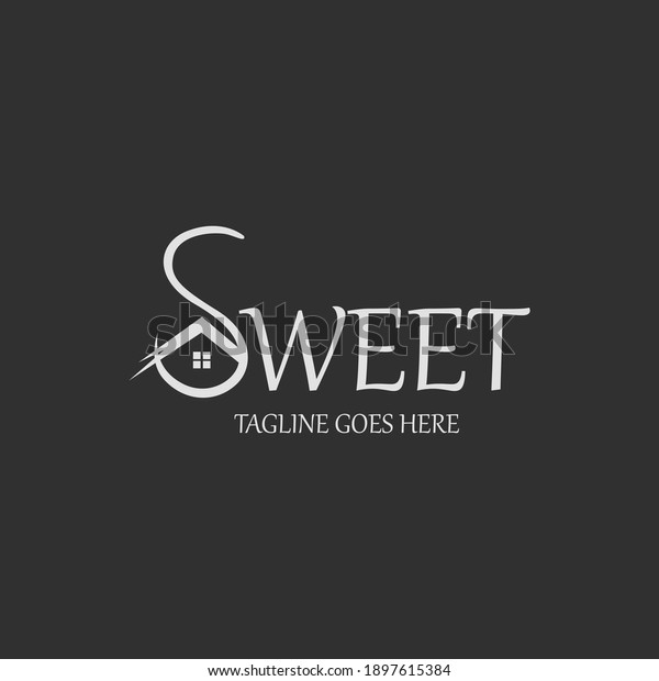 Sweet Home Logo Design Template Letter Stock Vector (Royalty Free ...