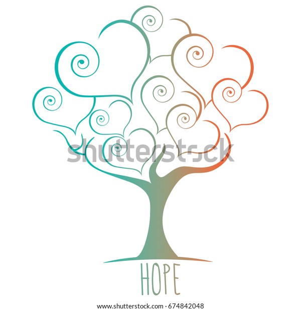 Sweet Hope 트리 벡터 그림 스톡 벡터(로열티 프리) 674842048