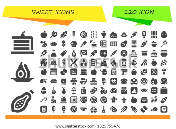 Sweet Icon Set 120 Filled Sweet Stock Vector (Royalty Free) 1325955476 ...