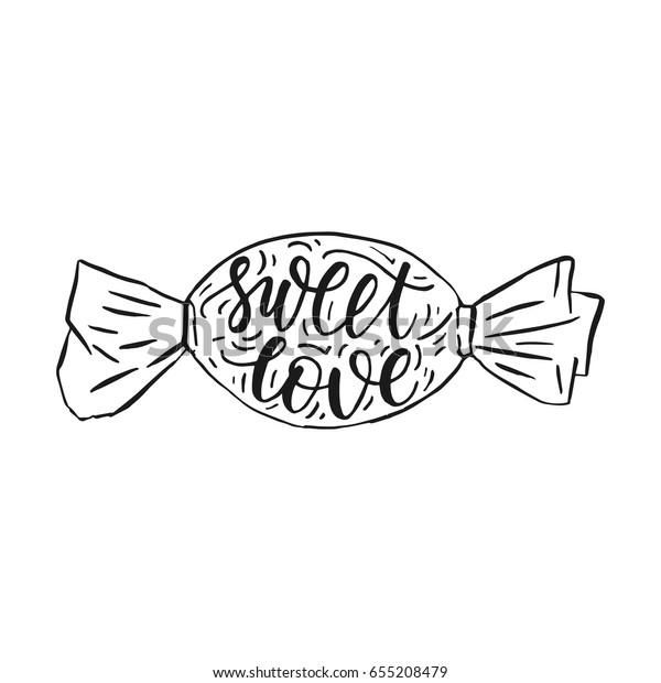 Sweet Love Vector Romantic Quote Handwritten Stock Vector (Royalty Free ...