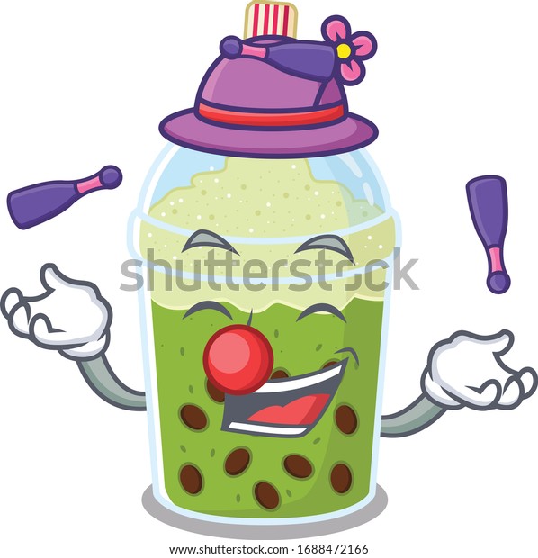Sweet Matcha Bubble Tea Mascot Cartoon Stock Vector (Royalty Free ...