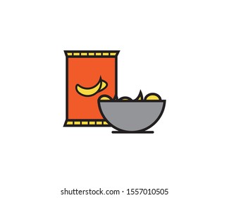 Sweet Potato Chips Icon Illustrator Stock Vector (Royalty Free ...