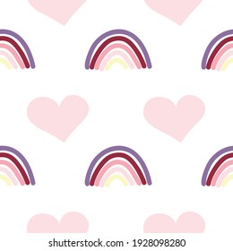Sweet Rainbow Pink Heart Pattern Stock Vector (Royalty Free) 1928098280 ...