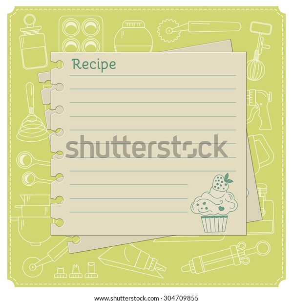 Sweet Recipe Vector Card Template Kitchen Stock Vector (Royalty Free ...