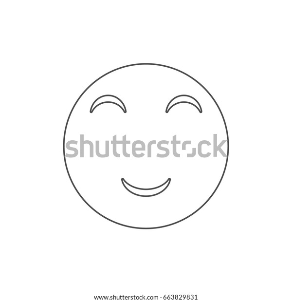 Sweet Smiley Simple Icon Contour Illustration Stock Vector (Royalty ...