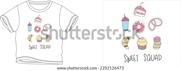 Sweet Squad Tshirt Design Background Color Stock Vector (Royalty Free ...