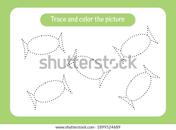 Sweet Trace Color Picture Educational Game Stock Vector (Royalty Free ...