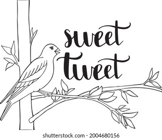 Sweet Tweet Quote Bird Vector Stock Vector (Royalty Free) 2004680156 ...