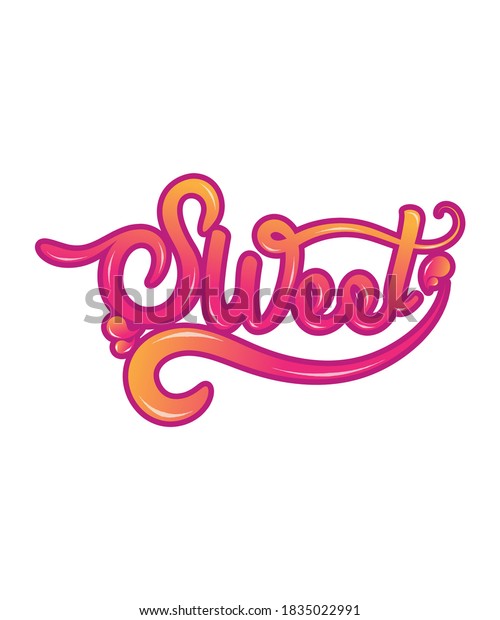 Sweet Typography Logo Design Handdrawn Lettering Stock Vector (Royalty ...