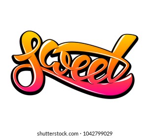 Sweet Vector Hand Lettering Word Bright Stock Vector (Royalty Free ...