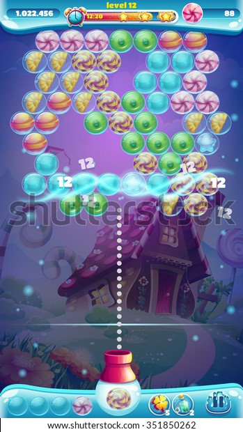 Sweet World Mobile Game User Interface Stock Vector (Royalty Free ...