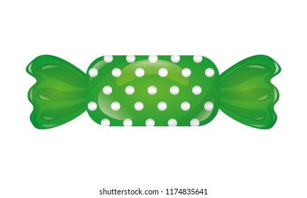 Sweet Wrapped Candy On White Background Stock Vector (Royalty Free ...