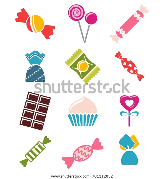 Sweets Candies Icons Stock Vector (Royalty Free) 701112832