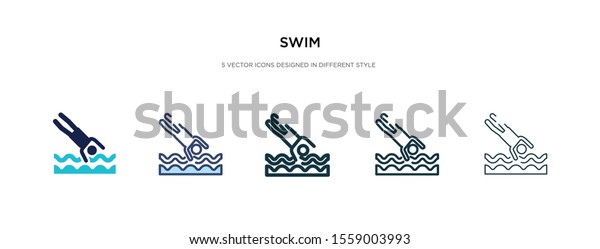 Swim Icon Different Style Vector Illustration Stock Vector (Royalty ...