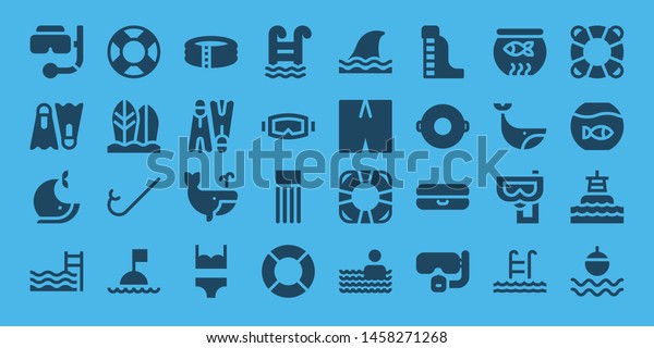Swim Icon Set 32 Filled Swim Stock Vector (Royalty Free) 1458271268 ...