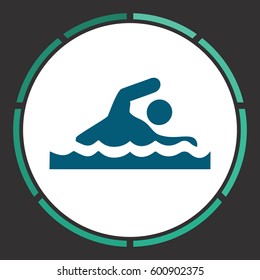 Swim Icon Vector Flat Simple Blue Stock Vector (Royalty Free) 600902375