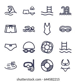 Swimming Icon Set 13 Outline Swimmingicons Stock Vector (Royalty Free ...