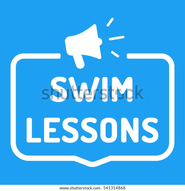 Swim Lessons Badge Stamp Megaphone Icon Stock Vector (Royalty Free ...