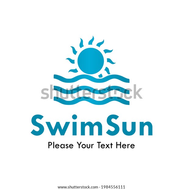 Swim Sun Logo Template Illustration Stock Vector (Royalty Free ...