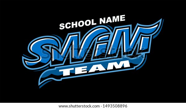 Swim Team Logo Design Waves School Stock Vector (Royalty Free) 1493508896