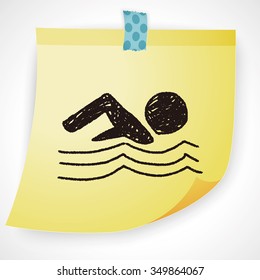 Swimmer Doodle Drawing Stock Vector (Royalty Free) 349864067 | Shutterstock