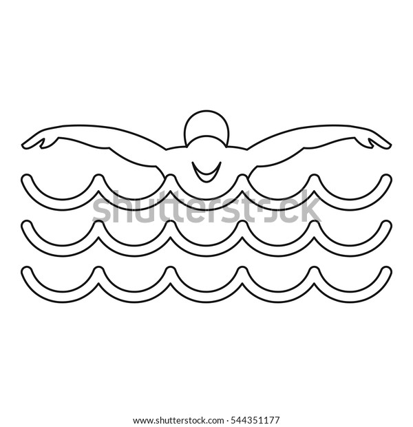 Swimmer Icon Outline Illustration Swimmer Vector Stock Vector (Royalty ...