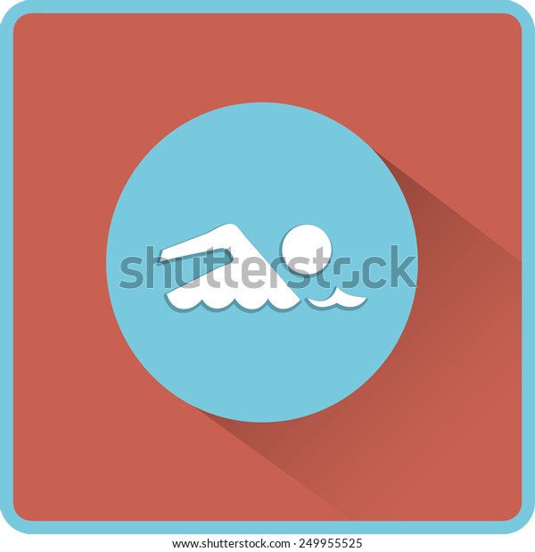 Swimmer Sign Flat Vector Icon Stock Vector (Royalty Free) 249955525 ...