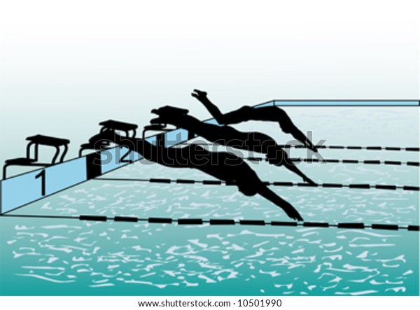 Swimmers Their Competition Pool Stock Vector (Royalty Free) 10501990
