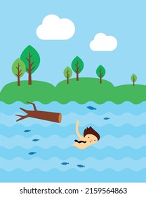 Swimming Against Current River Stock Vector (Royalty Free) 2159564863 ...