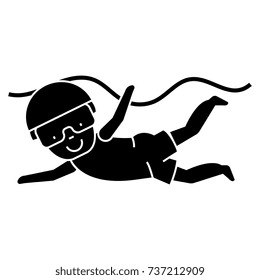 Swimming Boy Icon Vector Illustration Sign Stock Vector (Royalty Free ...