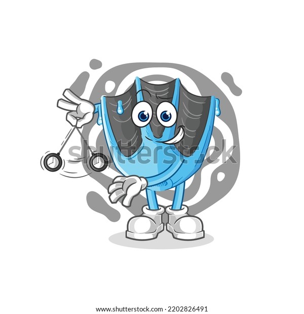 Swimming Fin Hypnotizing Cartoon Cartoon Mascot Stock Vector (Royalty ...