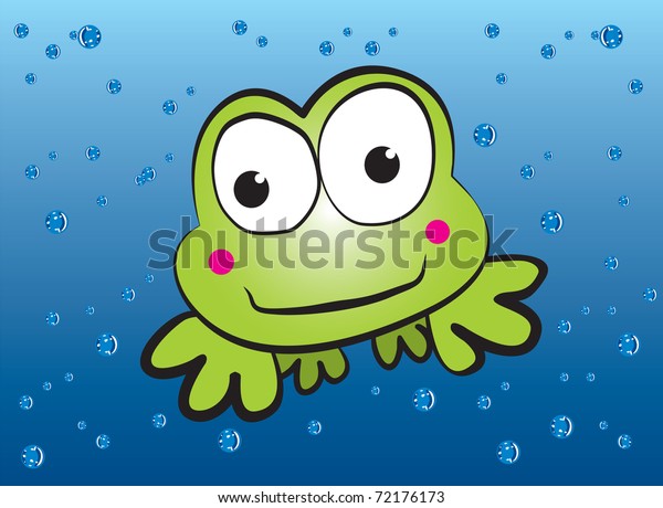 Swimming Frog Cartoon Vector Stock Vector (Royalty Free) 72176173