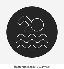Swimming Line Icon Stock Vector (Royalty Free) 351738290 | Shutterstock